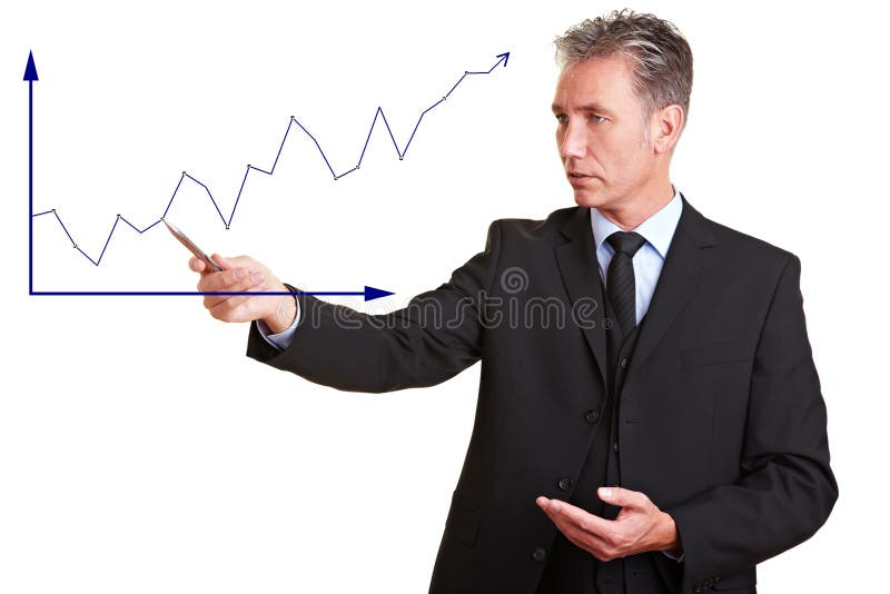 Business Man Showing Financial Stock Image - Image of forecast, citizen ...