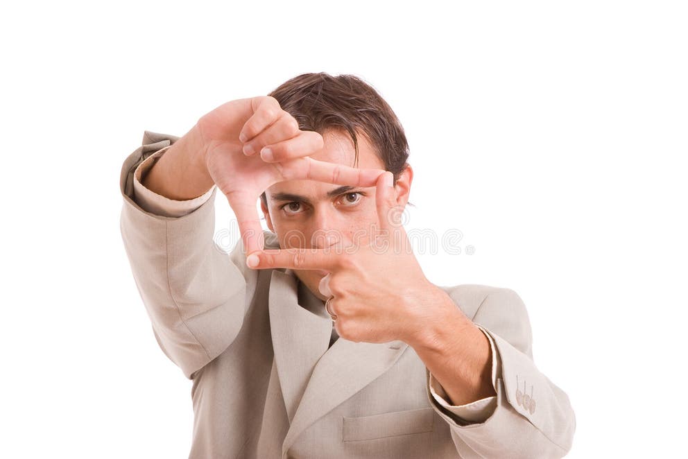 Business Man Showing Frame Hand Gesture Stock Photo - Image of focus ...
