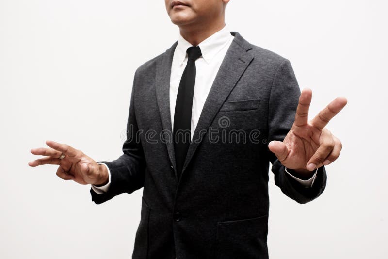 Business Man Showing Hand and Finger Stock Photo - Image of suit ...