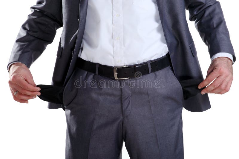 Business Man Showing His Empty Pockets 2 Stock Image - Image of male ...
