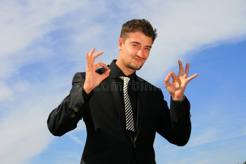 Business Man Showing Okay Sign Stock Image - Image of business ...