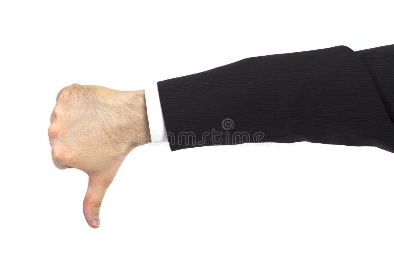 Business Man Showing a Thumb Down Stock Photo - Image of finger ...