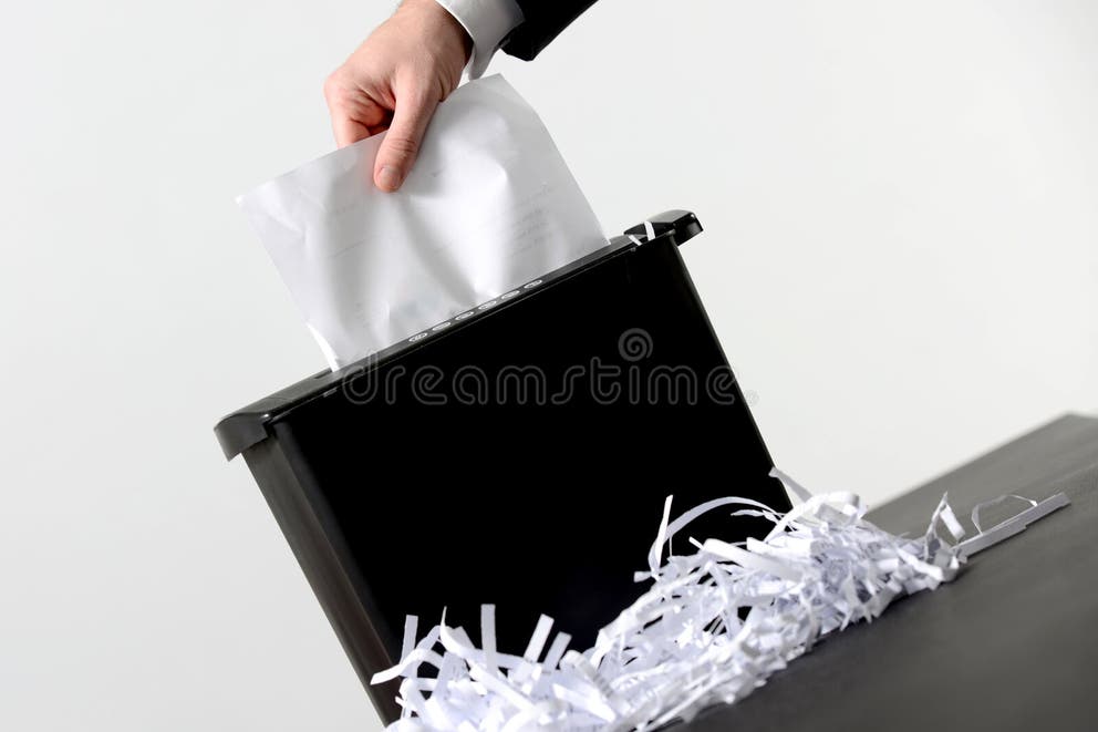 Business Man Shredding a Document Stock Photo - Image of shredder ...