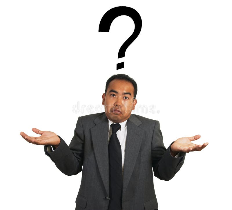 Business Man Shrug with Quesiton Mark Stock Photo - Image of suit ...