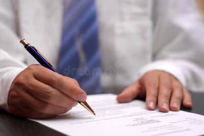 Business Man Signing Contract Stock Image - Image of agreement ...
