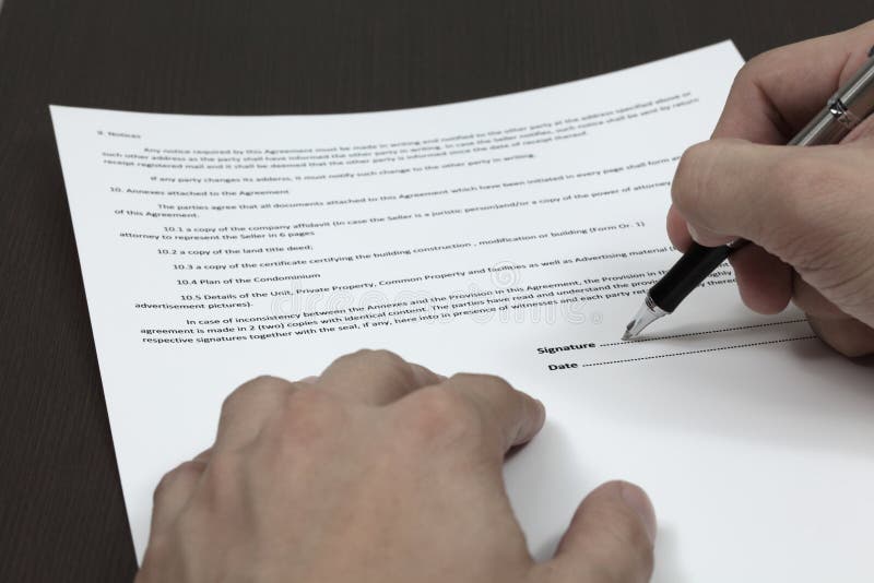Signing the contract stock photo. Image of review, document - 29739828