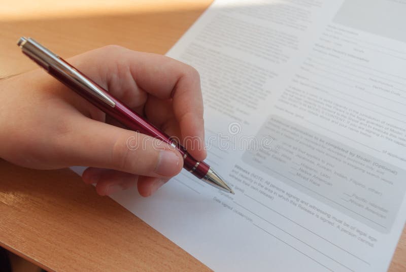 Business Man Signing Documents Stock Image - Image of touchpad ...