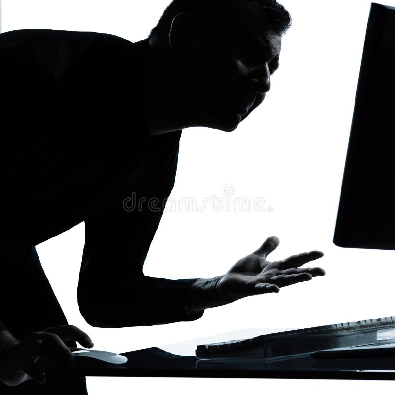 Business Man, Angry or Stress and Laptop Glitch in Office while ...