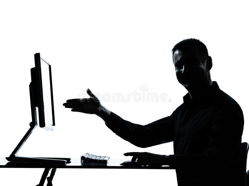 5,966 Man Computer Silhouette Stock Photos - Free & Royalty-Free Stock ...