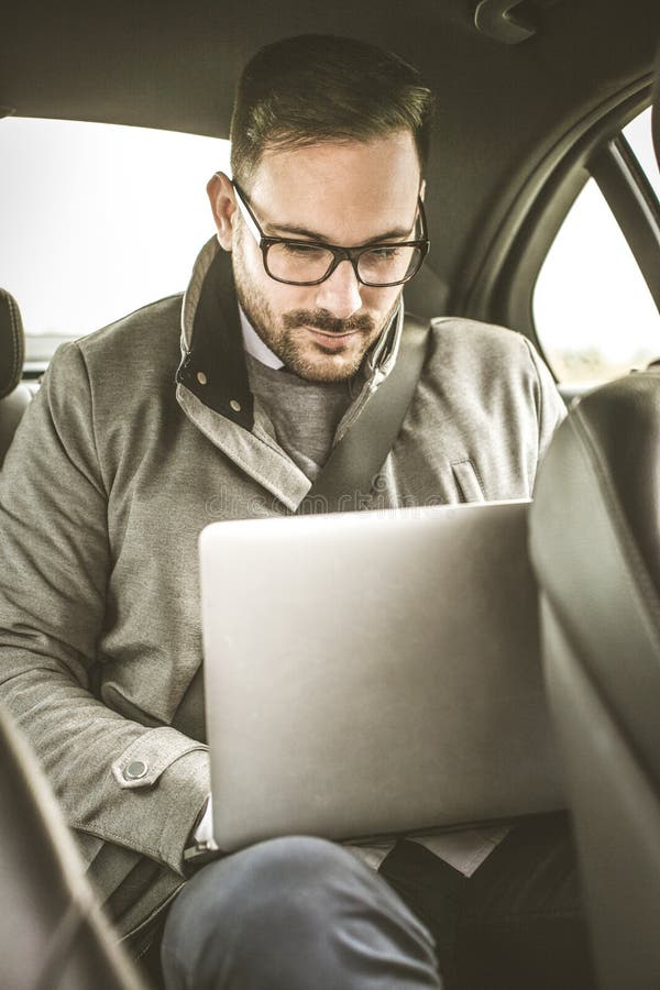 Work in car. stock photo. Image of people, serious, business - 119774550