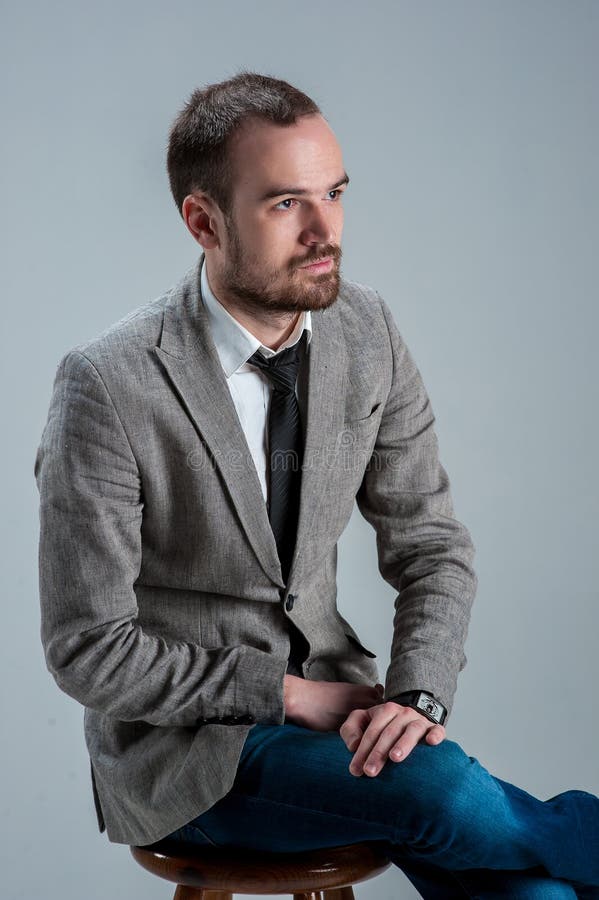 A Business Man Sitting Cross-legged Stock Image - Image of cross ...