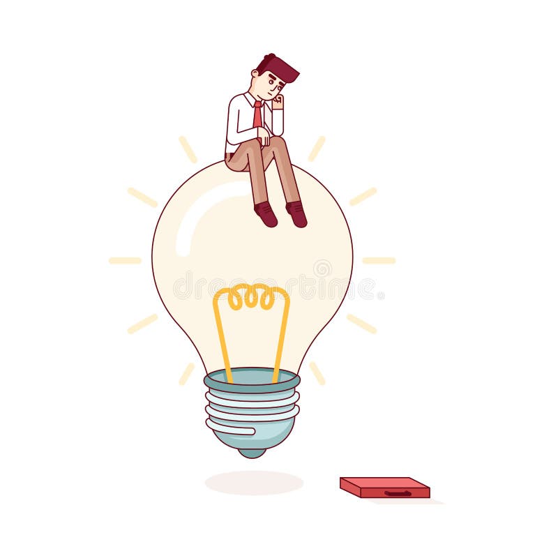 Man Sitting Thinking Stock Illustrations – 5,419 Man Sitting Thinking ...