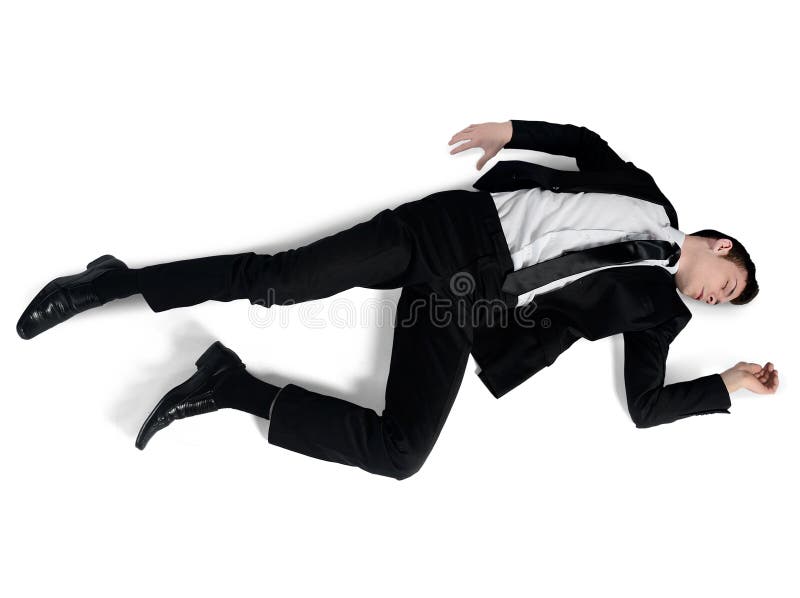 Unconscious Businessman Lying on Floor Stock Photo - Image of black ...