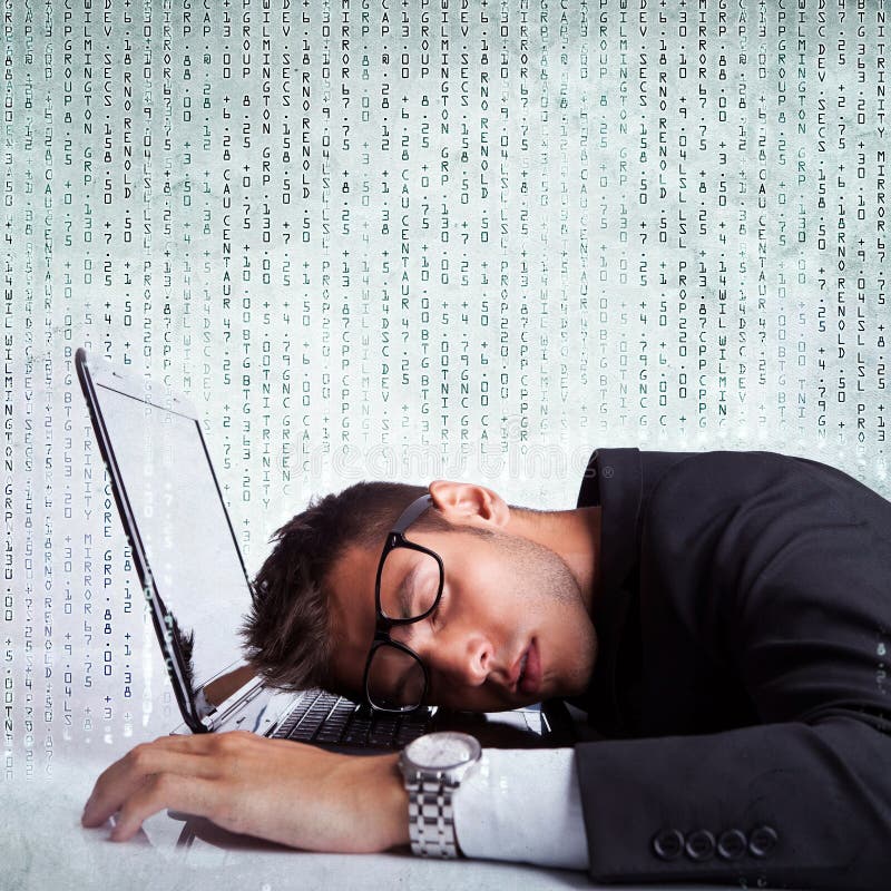 Business Man Sleeping on His Office Desk Stock Photo - Image of heavy ...