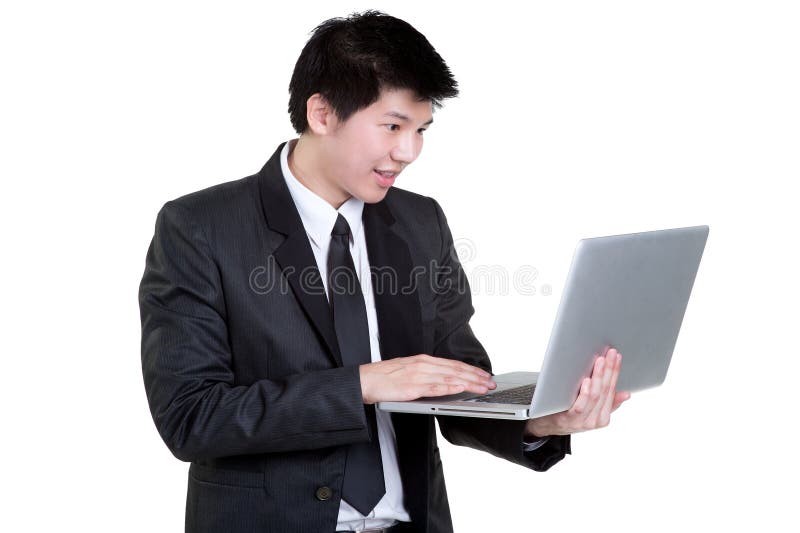 Business Man Smart Hold Notebook Suit Stock Photo - Image of office ...