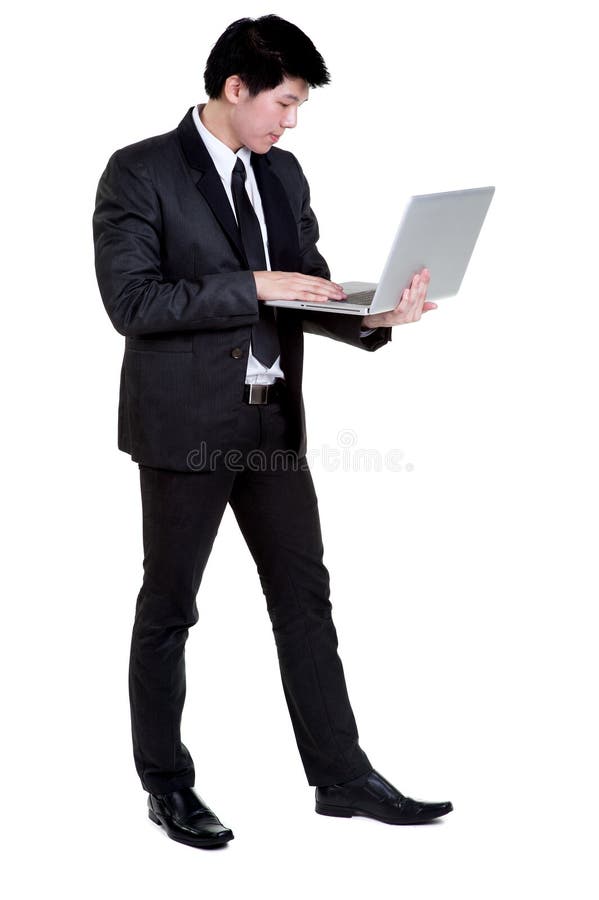 Business Man Smart Hold Notebook Suit Stock Photo - Image of ...