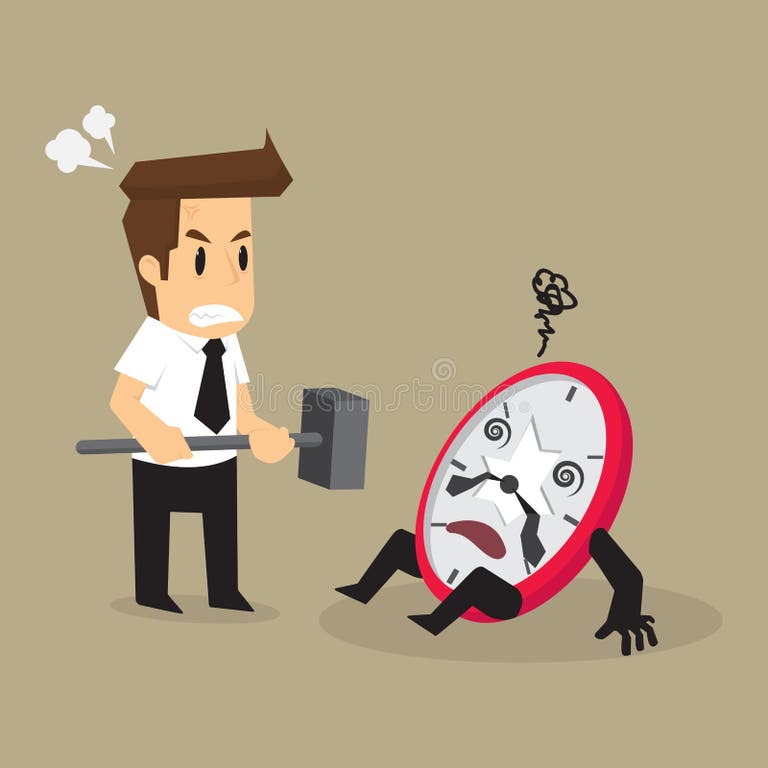 Business Man Smashed Watch Not on Time Stock Vector - Illustration of ...