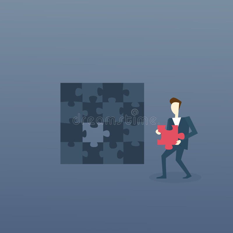 Business Man Solve Puzzle Making Stairs To Dollar Money Success ...