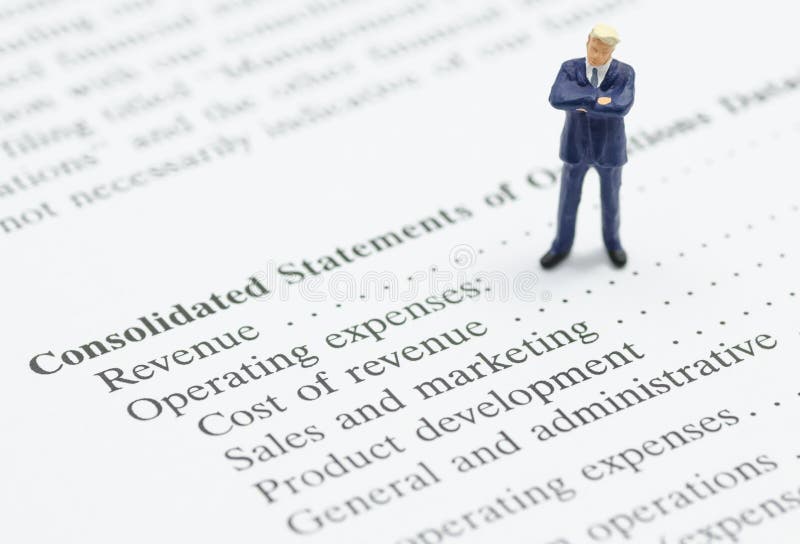 Business Man Stand on Financial Statement Stock Image - Image of ...