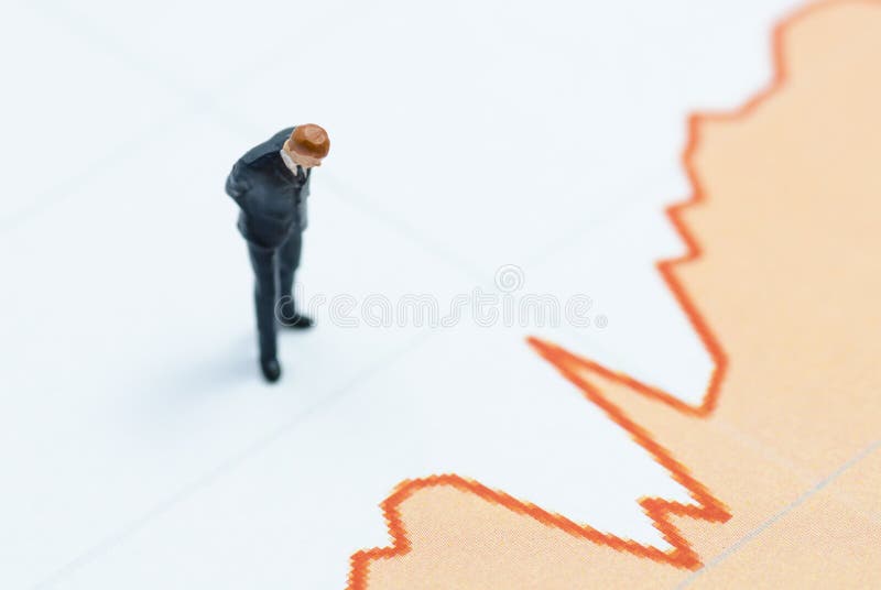 Business Man Stand on the Graph Stock Photo - Image of growth, person ...