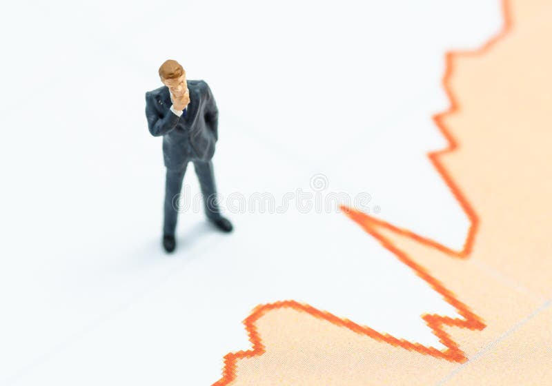Business Man Stand on the Graph Stock Photo - Image of development ...