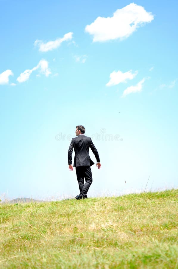 Business Man Standing stock photo. Image of meadow, green - 25801572