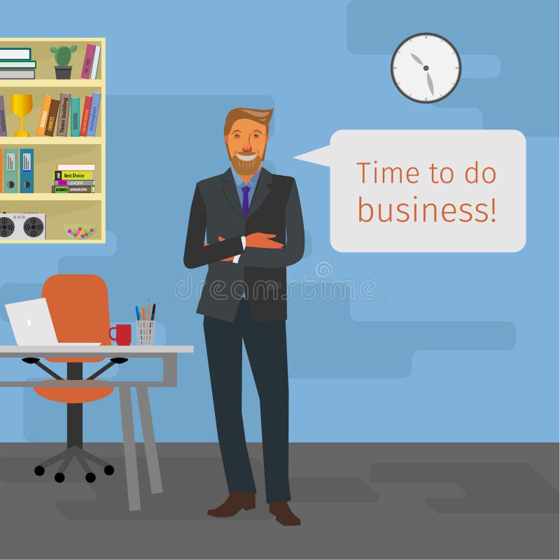 Business man standing stock vector. Illustration of offer - 73123750