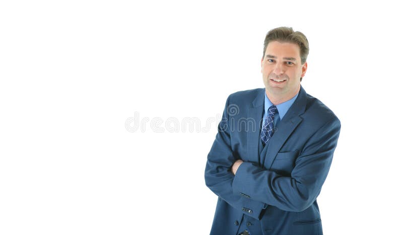 Business Man Standing and Leaning Forward Stock Photo - Image of ...