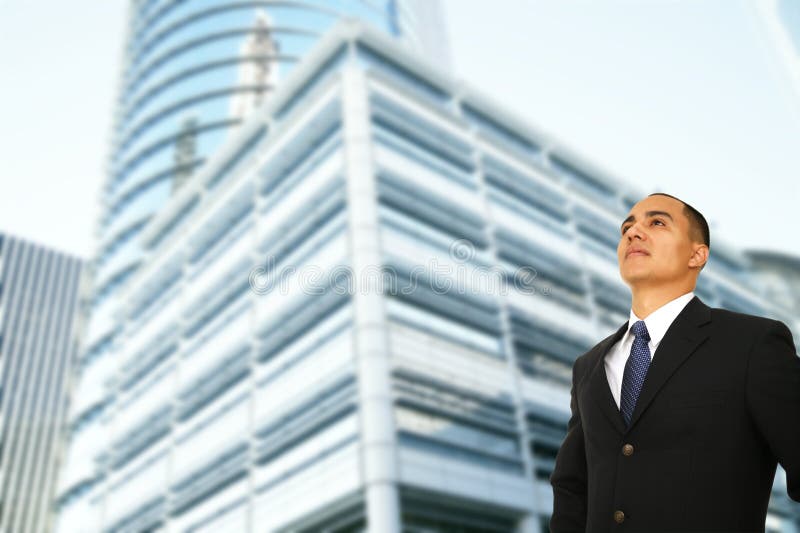 Business Man Standing by Modern Building Stock Photo - Image of ...