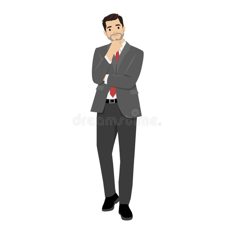 Business Man Thinking Illustration