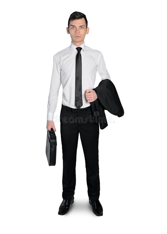 Business Man Standing Serious Stock Photo - Image of isolated, office ...