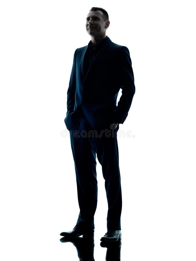 Business Man Standing Silhouette Stock Illustration - Illustration of ...