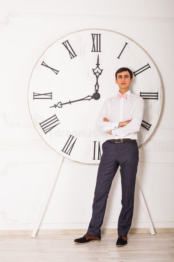 Business Man Standing and Times Stock Photo - Image of icon, decision ...