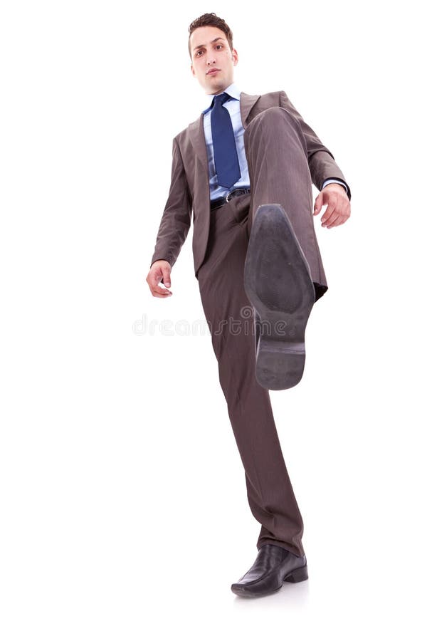 Business Man Stepping Up and Moving Forward Stock Photo - Image of step ...