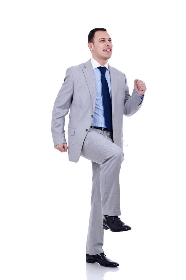 Business Man Stepping Up and Moving Forward Stock Photo - Image of step ...