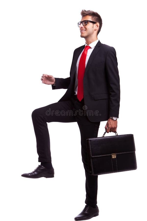 Business Man Stepping Up and Moving Forward Stock Photo - Image of step ...