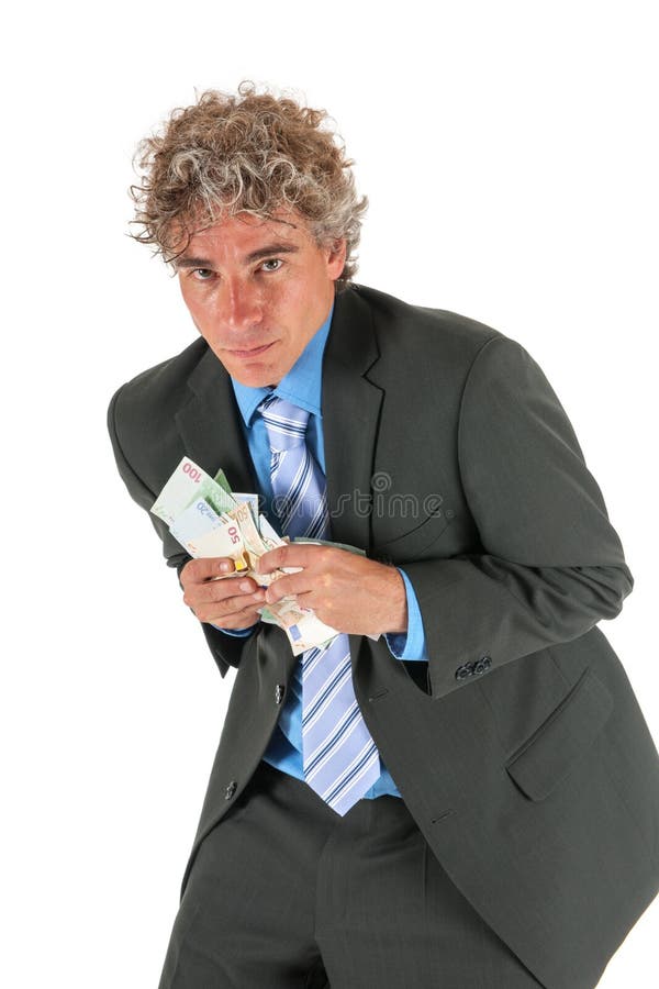 Business Man with Stolen Money Stock Photo - Image of guilty, banknotes ...