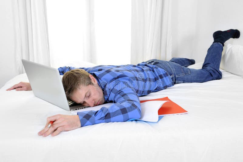 Man asleep at his desk stock photo. Image of asleep, overworked - 31009804