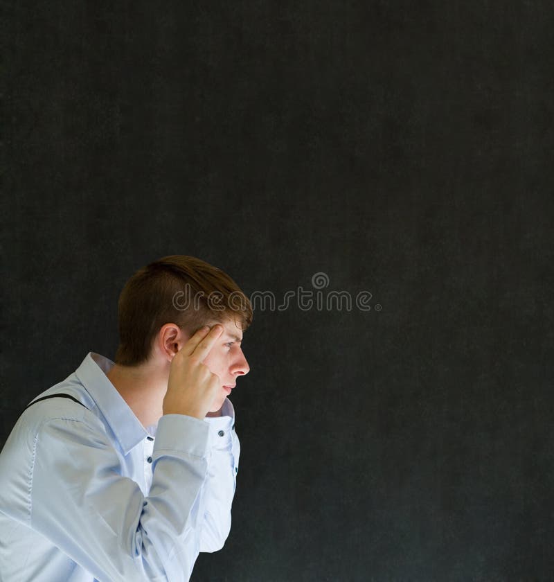 Man think or thinking hard stock photo. Image of businessman - 30219850