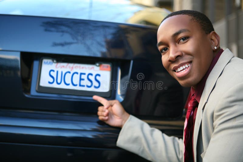 Business Man Success (Fictional License Plate) Stock Photo - Image of ...