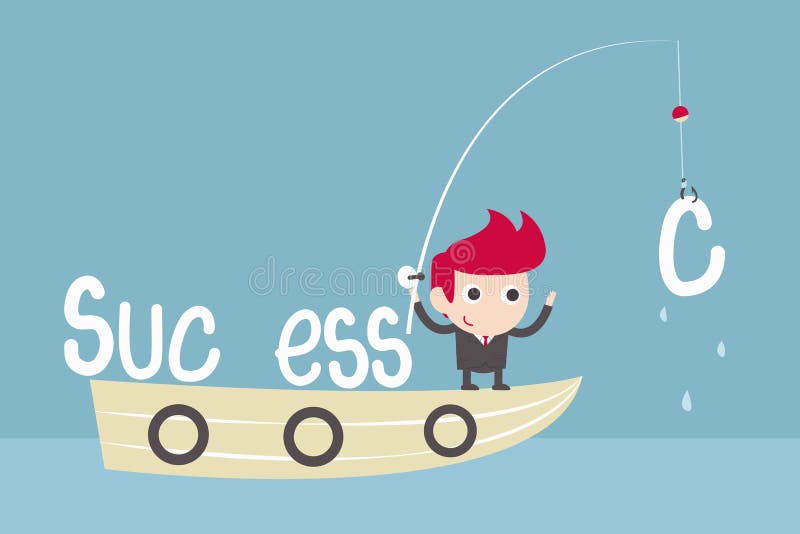 Man success fishing stock vector. Illustration of comical - 29933201