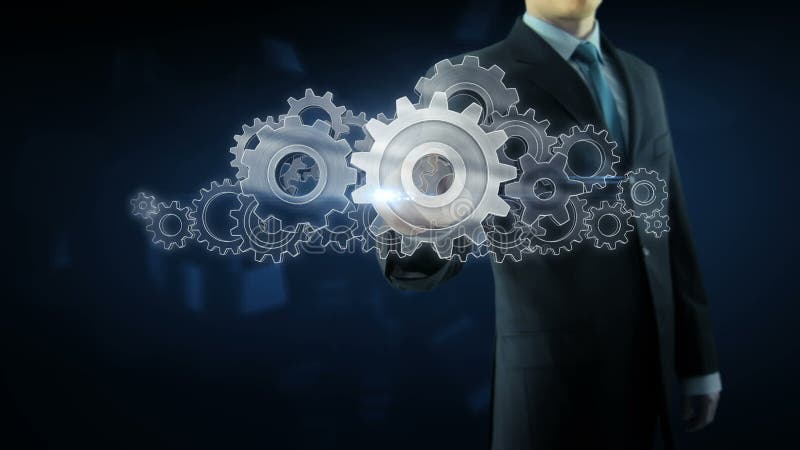 Business Man Success Gear Team Work Concept Red Stock Footage - Video ...