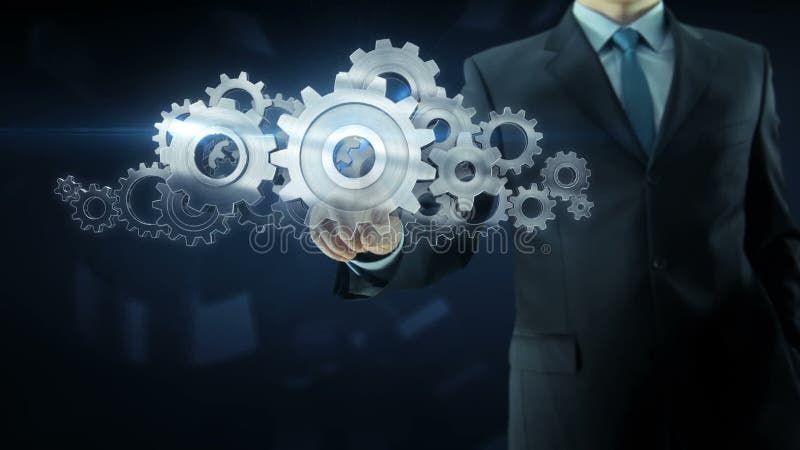 Business Man Success Gear Team Work Concept Red Stock Footage - Video ...