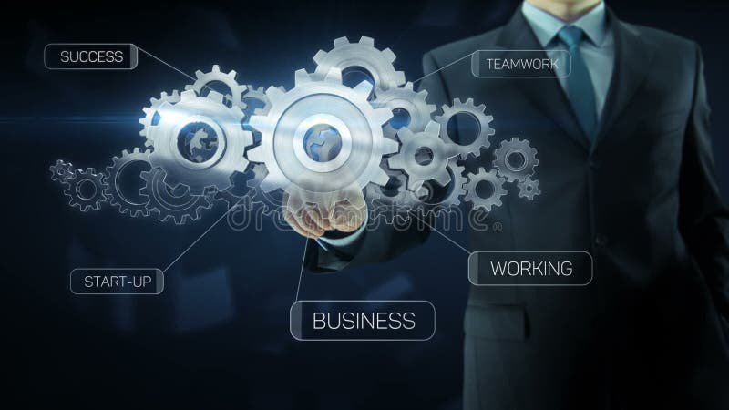 Business Man Success Gear Team Work Concept Red Stock Footage - Video ...