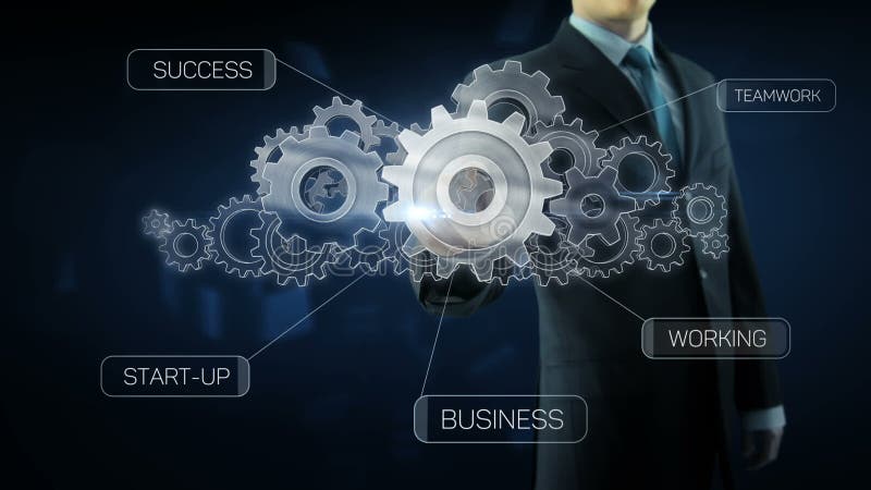 Business Man Success Gear Team Work Concept Red Stock Footage - Video ...