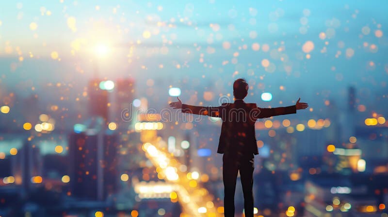 Business Man Success or Soft Business Man Success in he Working on ...