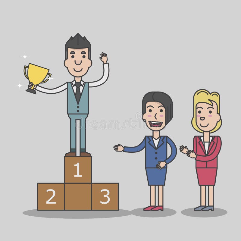 Business Man Success the Winner Stock Vector - Illustration of ...
