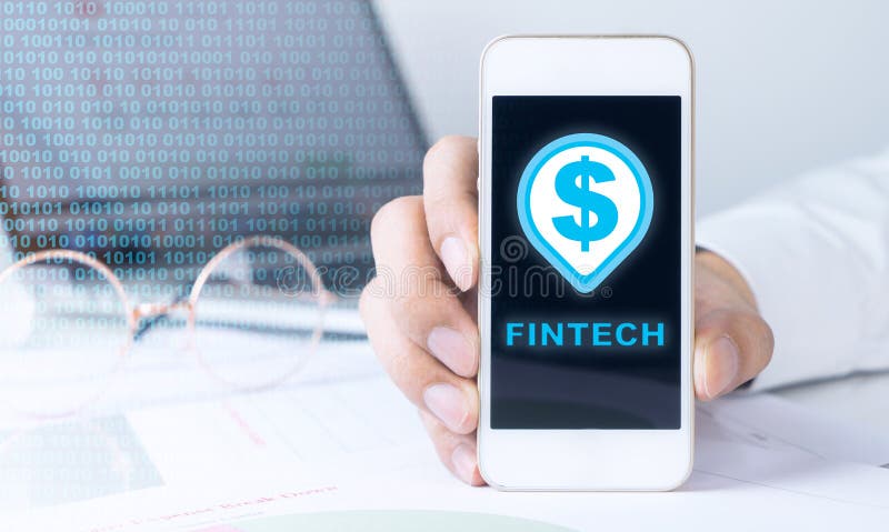 Business Man is Suing Fintech on His Mobile Phone Editorial Photography ...