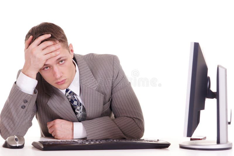 Business Man in a Suit for Computer Stock Photo - Image of portrait ...