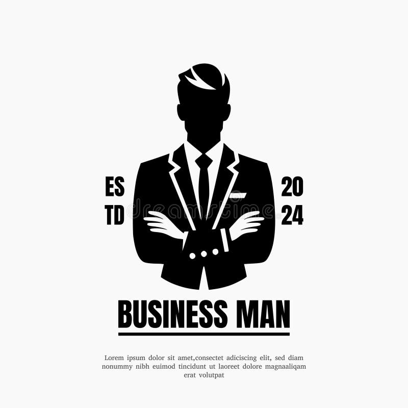 Business Man in Suit. Leadership Vector Silhouette Illustration Concept ...